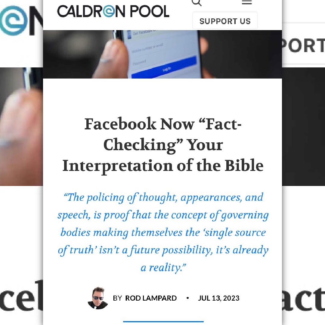 Facebook Now “Fact-Checking” Your Interpretation of the Bible – Rod Lampard