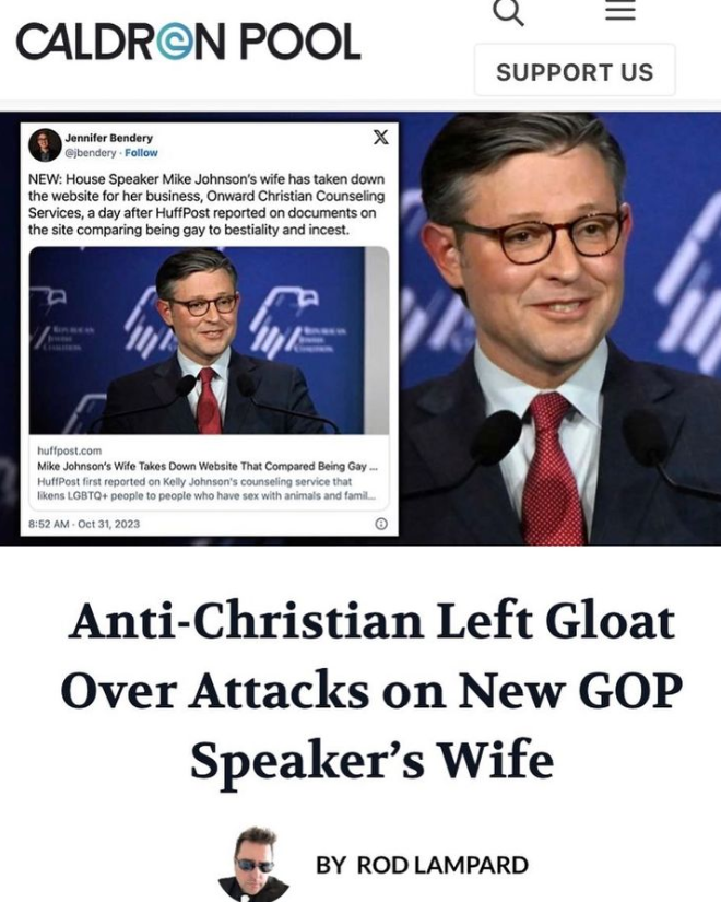Anti-Christian Left Gloat Over Attacks on New GOP Speaker’s Wife – Rod ...