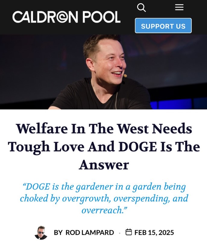 Welfare in the West Needs Tough Love and DOGE Is the Answer – Rod Lampard