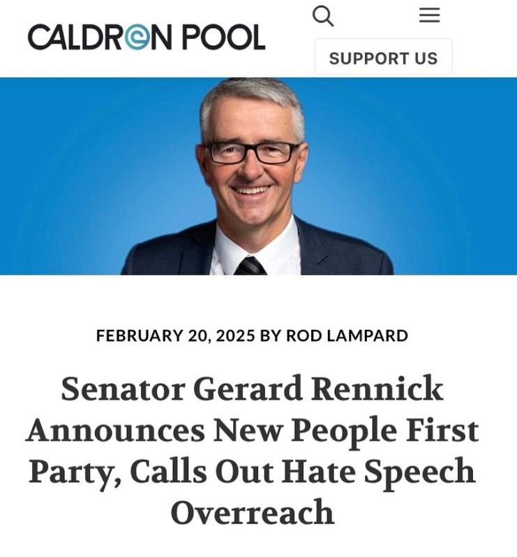 Senator Gerard Rennick Announces New People First Party, Calls Out Hate ...